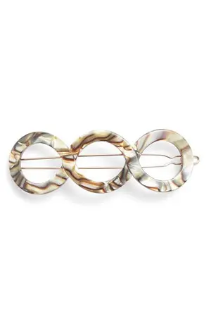 France Luxe Triple Circle Tige Boule Barrette - Onyx
