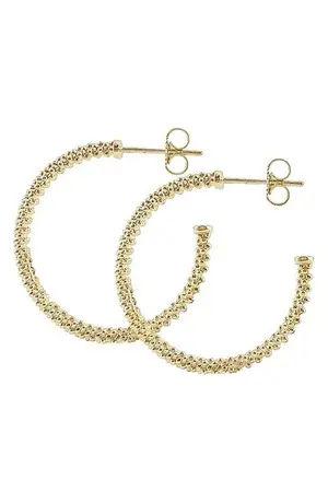 Lagos 18k Caviar Hoop Earrings - Gold
