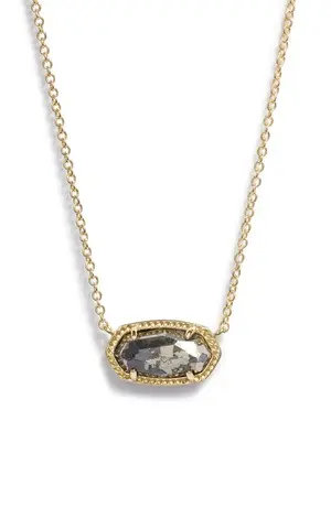 Kendra Scott Elisa Pendant Necklace Black Pyrite