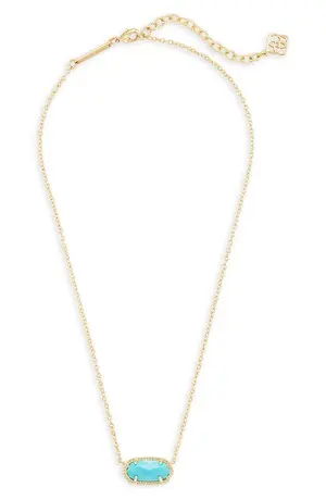 Kendra Scott Elisa Pendant Necklace Gold Turquoise
