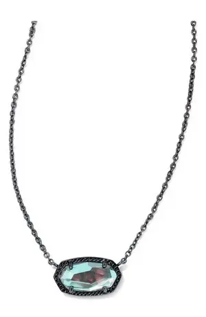 Kendra Scott Elisa Pendant Necklace Gray Dichroic Glass