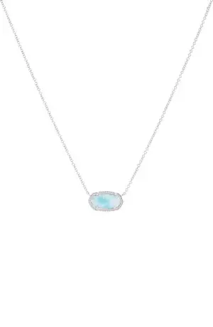 Kendra Scott Elisa Pendant Necklace Rhodium Light Blue