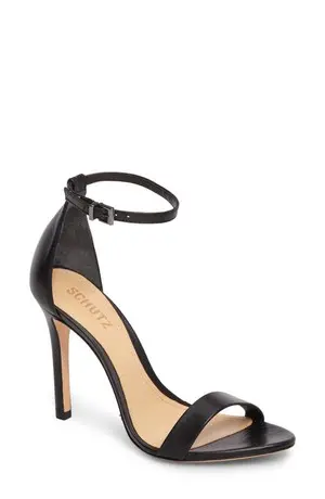 Schutz Cadey Lee Strappy Sandals - Black Leather