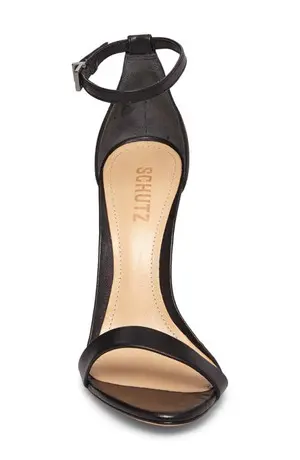 Schutz Cadey Lee Strappy Sandals - Black Leather
