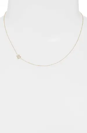 Anzie Diamond Initial Pendant Necklace - B