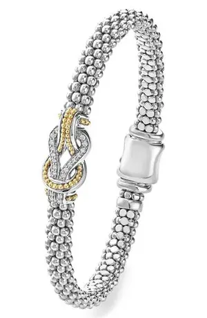 Lagos Newport Diamond Knot Bracelet - Silver