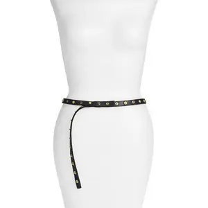 ADA Name Cala Studded Leather Belt - Black