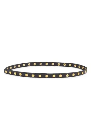 ADA Name Cala Studded Leather Belt - Black