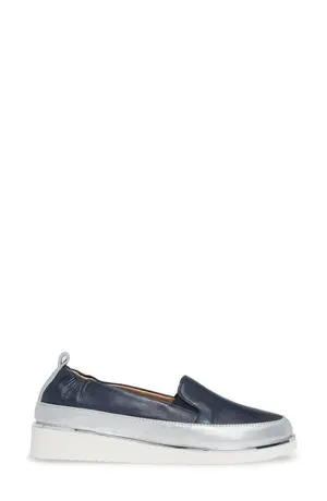 Ron White Nelleca Metallic Trim Slip-on Sneakers - Navy/silve