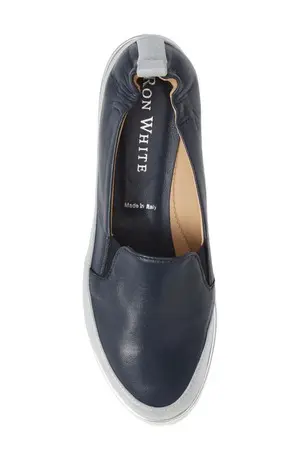 Ron White Nelleca Metallic Trim Slip-on Sneakers - Navy/silve