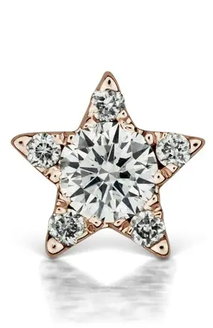 MARIA TASH Maria Tash Diamond Star Threaded Stud Earring Rose Gold/ Diamond
