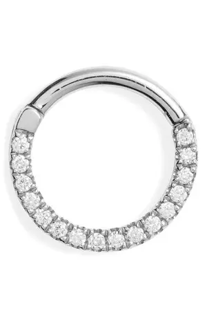 MARIA TASH 18k Gold Diamond Eternity Clicker Earring - White Gold/diamond