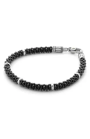 Lagos LAGOS Ceramic Caviar Beaded Bracelet Black/ Silver