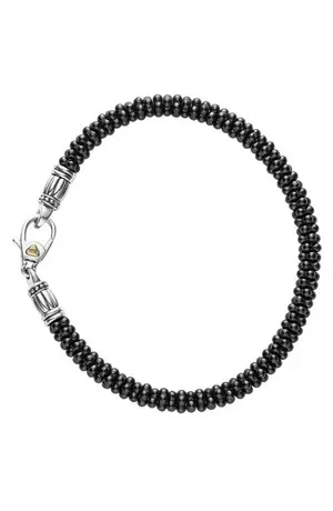Lagos Ceramic Caviar Beaded Bracelet - Black/gold