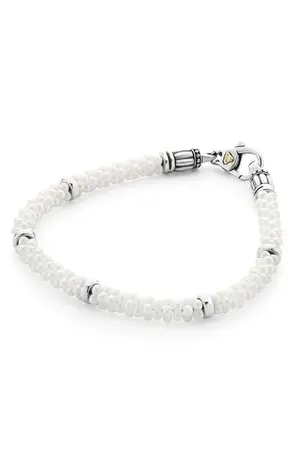Lagos LAGOS Ceramic Caviar Beaded Bracelet White/ Silver