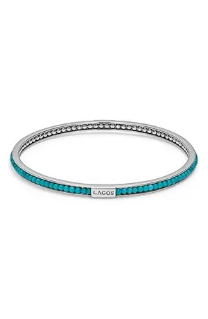 Lagos LAGOS Caviar Icon Beaded Bangle Bracelet Silver