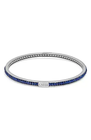 Lagos LAGOS Caviar Icon Beaded Bangle Bracelet Silver/lapis