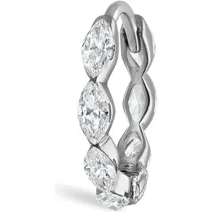 MARIA TASH Single Diamond Marquise Eternity Hoop Earring - White Gold