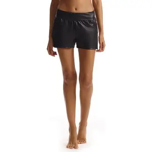 Commando Faux Leather Jogger Shorts - Black