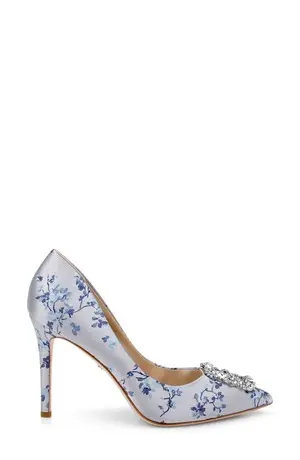 Badgley Mischka Cher Crystal Embellished Pumps - Light Blue