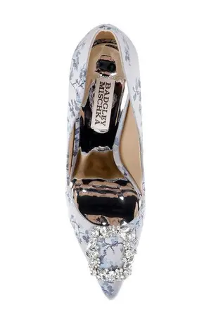 Badgley Mischka Cher Crystal Embellished Pumps - Light Blue