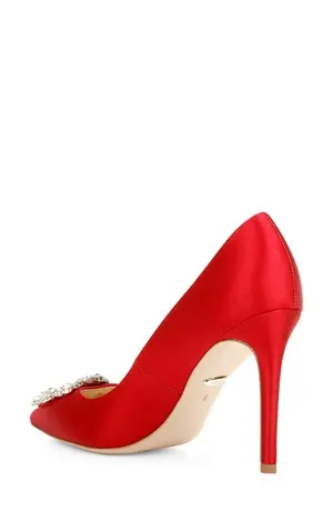 Badgley Mischka Cher Crystal Embellished Pumps - Red