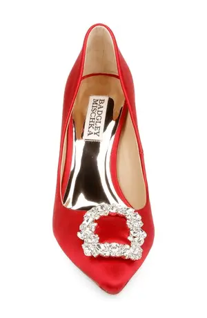 Badgley Mischka Cher Crystal Embellished Pumps - Red