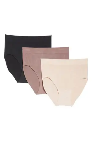 Wacoal 3-pack Assorted B-smooth® Seamless Briefs - Black/deep Taupe