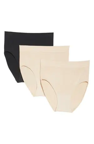Wacoal 3-pack Assorted B-smooth® Seamless Briefs Black/naturally Nude