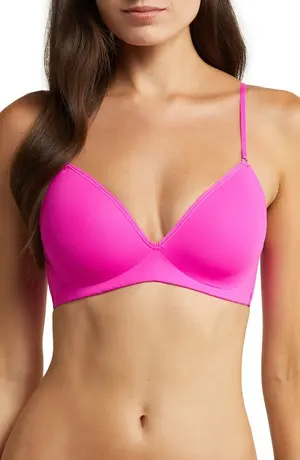 ON GOSSAMER Next To Nothing Wireless Bra Rhododendron