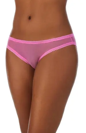 ON GOSSAMER Mesh Bikini Bright Pink