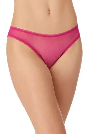 ON GOSSAMER Mesh Bikini Cherry Magenta