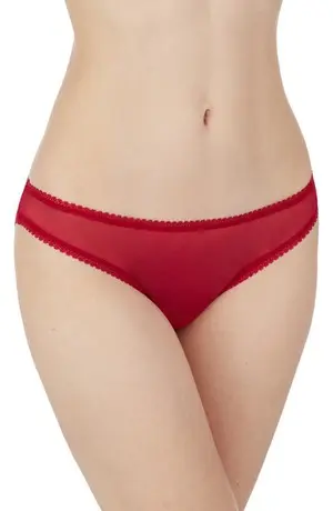 ON GOSSAMER Mesh Bikini Persian Red