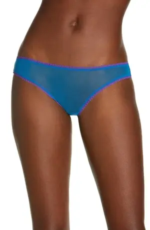 ON GOSSAMER Mesh Bikini Sapphire Blue