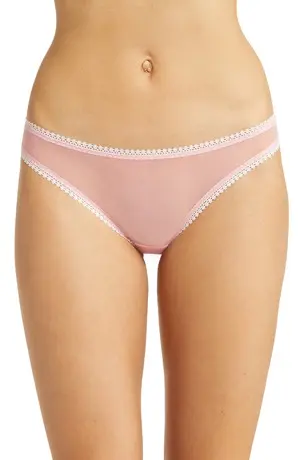 ON GOSSAMER Mesh Bikini Soft Coral