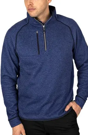 Cutter & Buck Cutter & Buck Mainsail Sweater Knit Half Zip Jacket Tour Blue Heather