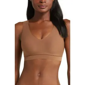 Chantelle Soft Stretch Padded V-neck Bralette - Cocoa