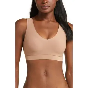 Chantelle Soft Stretch Padded V-neck Bralette - Coffee Latte