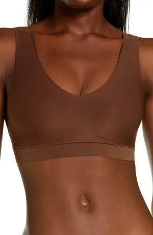 Chantelle Soft Stretch Padded V-neck Bralette Walnut