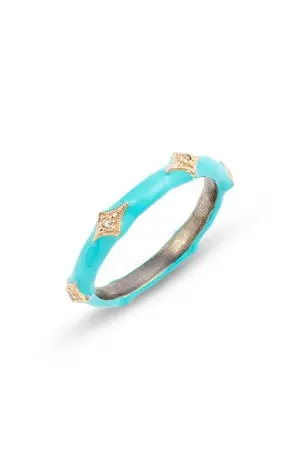 Armenta New World 14k Gold & Enamel Band Ring - Turquoise Enamel