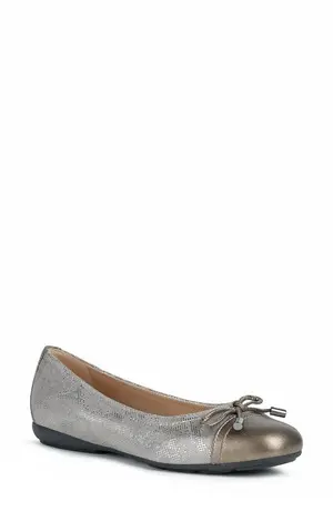 Geox Annytah Cap Toe Flat Dark Beige/ Lead