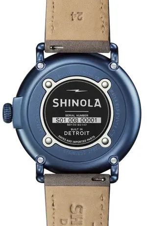 Shinola The Runwell Leather Strap Watch - Cool Gray