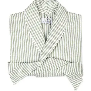 MATOUK Matteo Stripe Robe - Palm