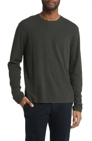 Nn07 Clive Long Sleeve Waffle Knit Tee Dark Army