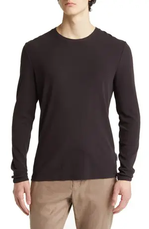 Nn07 Clive Long Sleeve Waffle Knit Tee Dark Wine