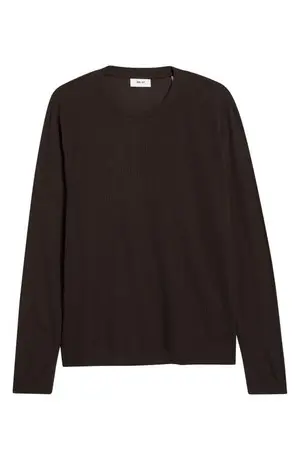 Nn07 Clive Long Sleeve Waffle Knit Tee - Deep Truffle