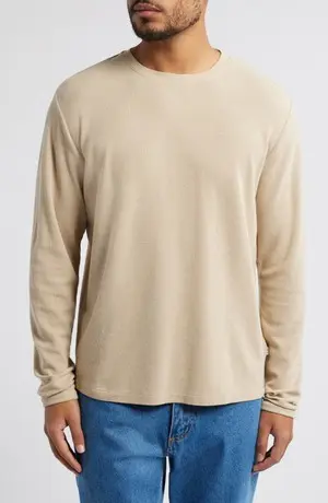 Nn07 Clive Long Sleeve Waffle Knit Tee White Pepper