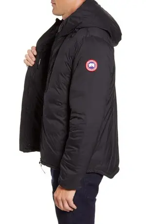 Canada Goose Lodge Packable Windproof 750 Fill Power Down Hooded Jacket - Black