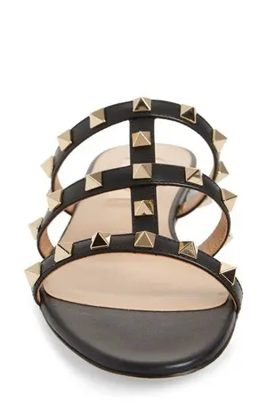 Valentino Garavani Rockstud Slide Sandal - 0no Nero