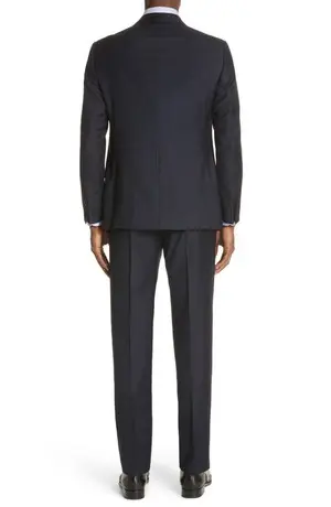 Emporio Armani Trim Fit Solid Wool Suit - Solid Blue Navy